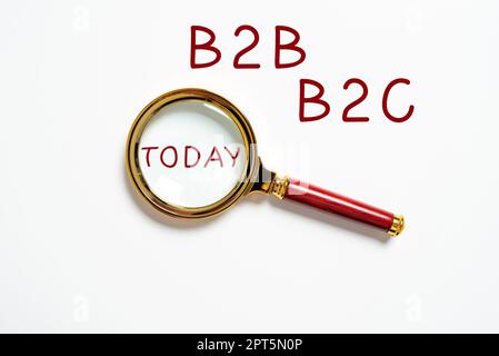 Handwriting text B2B B2C, Concept meaning two types for sending emails ...