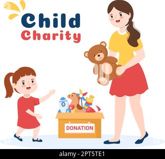 Cardboard Donation Box Containing Toys for Children, Social Care ...