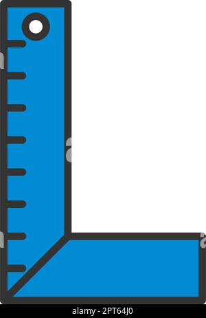 Setsquare outline. Icon. Vector illustration. Isolated on white ...