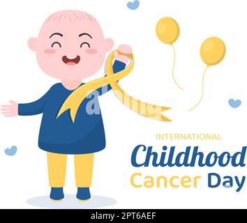 International Childhood Cancer Day Hand Drawn Cartoon Illustration on ...