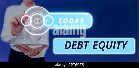 Conceptual display Debt Equity. Business concept dividing companys ...