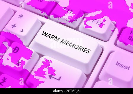Handwriting text Warm Memories, Concept meaning Something that you ...