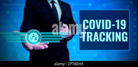 Sign displaying Covid 19 Tracking, Concept meaning Distinguishing ...
