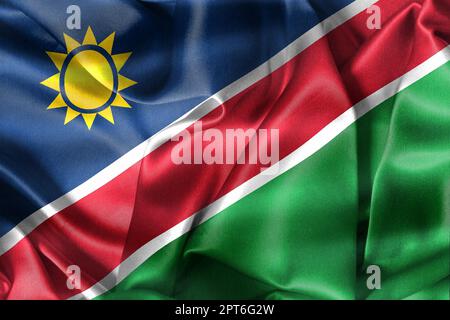 Namibia flag - realistic waving fabric flag Stock Photo - Alamy