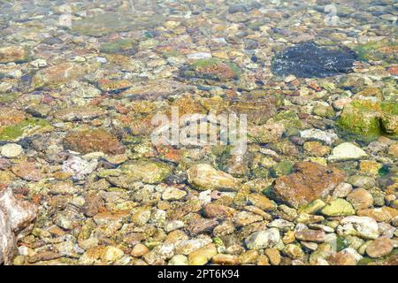 Closeup shot of a rocky shore for wallpaper and background Stock Photo ...