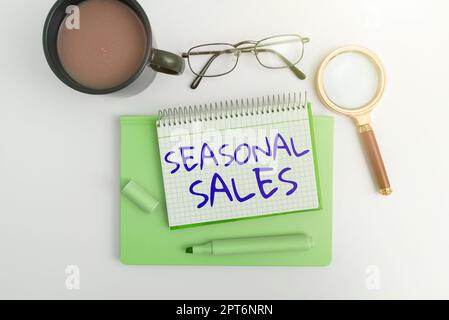 Conceptual caption Seasonal Sales, Internet Concept Discount which is ...