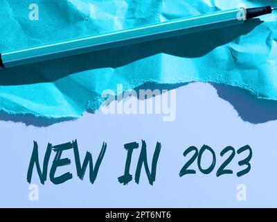 Conceptual caption New In 2023, Business approach list of fresh things ...