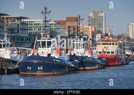 Tugboat, New Tugboat Bridge, Neumuehlen, Hamburg, Germany Stock Photo ...