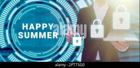Conceptual caption Happy Summer, Internet Concept Beaches Sunshine ...