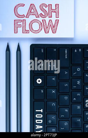 Hand writing sign Cash Flow, Word Written on Movement of the money in ...