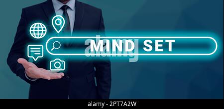 Conceptual caption Mind Set, Business approach A standard thought of a ...