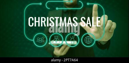 Text sign showing Christmas Sale, Conceptual photo period during which ...