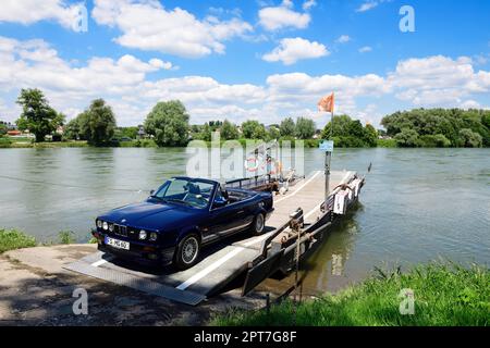 Yaw rope ferry across the Danube, Matting, Lower Bavaria, Bavaria ...
