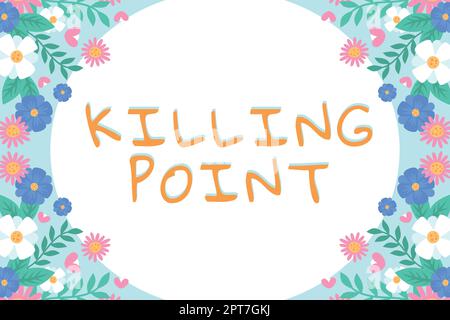 Hand writing sign Killing Point, Business showcase Phase End Review ...