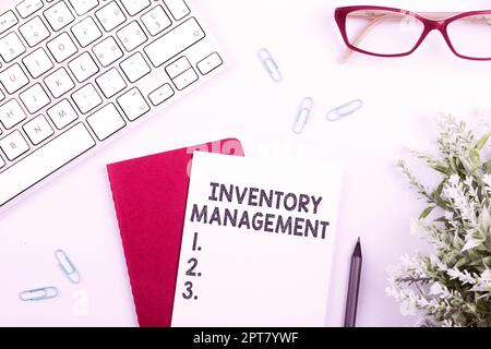Sign displaying Inventory Management. Business concept Overseeing ...
