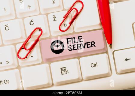 Conceptual caption File Server. Internet Concept device which controls access to separately ...