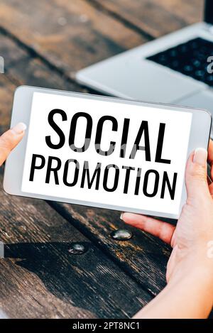 Inspiration showing sign Social Promotion. Business concept promoting a ...