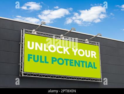 Unlock your full potential written on a billboard Stock Photo - Alamy