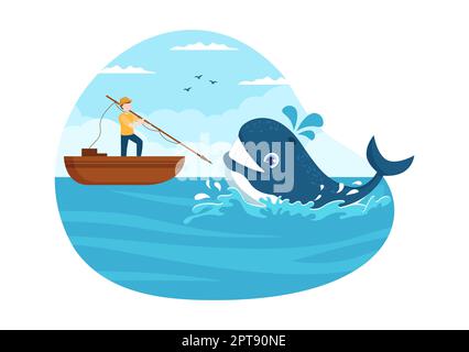 Whale Hunting with Whales Caught by Fisherman in the Middle of the Deep ...