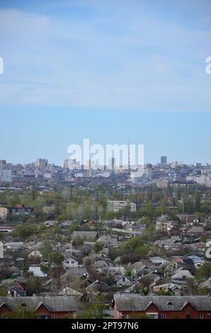Landscape of an industrial district in the Kharkov city from a bird's ...