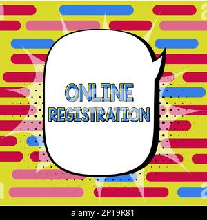 Hand writing sign Online Registration. Word for Process to Subscribe to ...