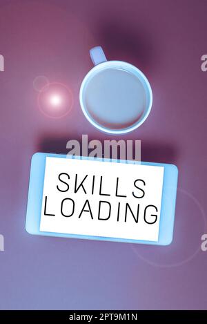 Handwriting text Skills Loading, Conceptual photo points out the degree of difficulty when ...