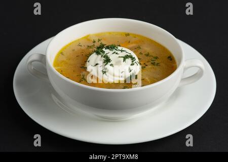 Traditional russian shchi, soup from pickled cabbage Stock Photo - Alamy
