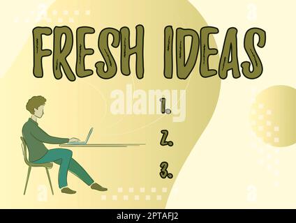 Inspiration showing sign Fresh Ideas. Business concept thought or ...