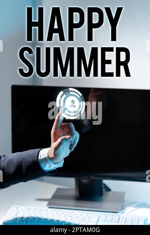 Handwriting text Happy Summer, Business showcase Beaches Sunshine ...