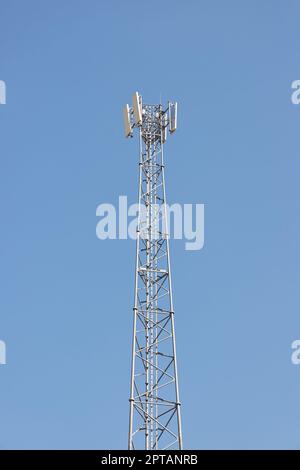 Communication transmitter tower with lots of antennas Stock Photo - Alamy