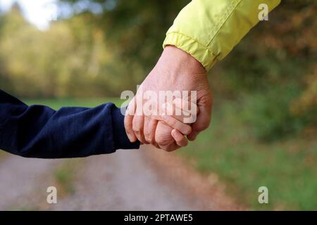 Ich halte dich fest. Mutter hält Kind an der Hand Stock Photo - Alamy