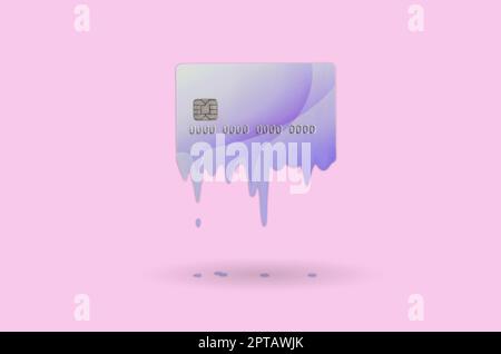 Card expires soon concept shows liquid credit card that is dissolving ...