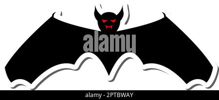 Flying Bat Sticker Stock Vector Image & Art - Alamy
