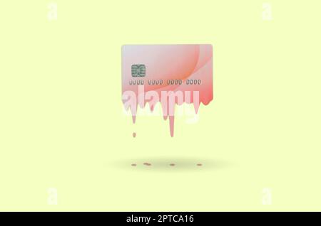 Card expires soon concept shows liquid credit card that is dissolving ...