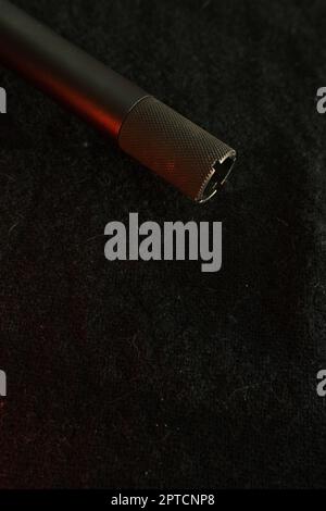 Muzzle of shotguns. Shotgun - macro shooting. Muzzle end of the barrel ...