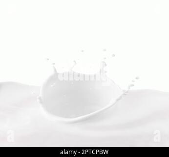 Milk crown splash, splashing in milk pool with white background Stock ...