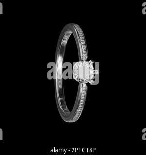 Ring without Diamond on a black background. 3d render Stock Photo - Alamy