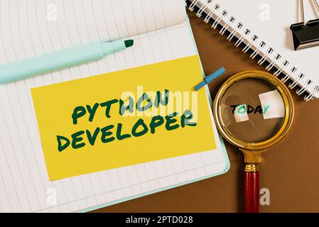Sign displaying Python Developer, Business idea employees are rewarded ...