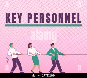 Text caption presenting Key Personnel. Conceptual photo Program ...