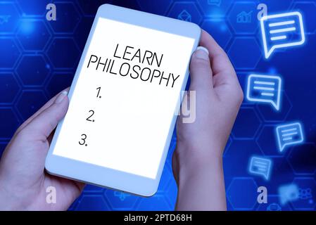 Text caption presenting Learn Philosophy, Business approach most iconic ...