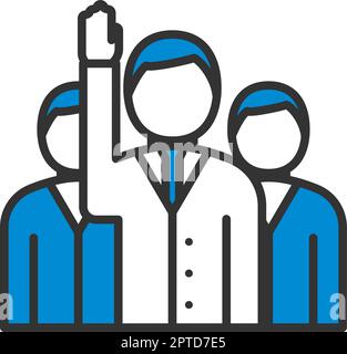 Voting Man With Men Behind Icon Stock Vector Image & Art - Alamy