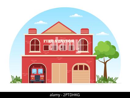 Fire Department with Firefighters Extinguishing House, Forest and ...