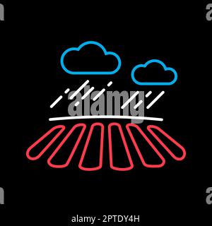 Cloud with rain over the field icon Stock Photo - Alamy