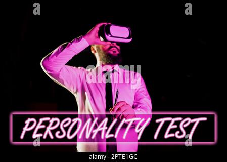 Inspiration showing sign Personality Test, Word Written on A method of ...