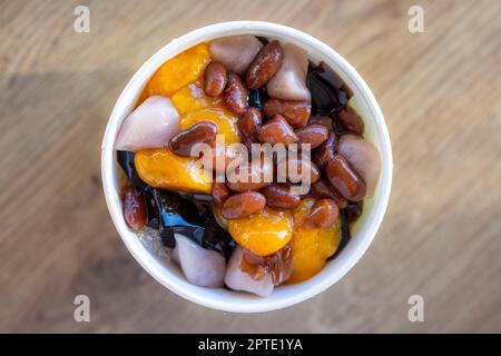Top view of Taiwan famous dessert taro ball bowl Stock Photo - Alamy