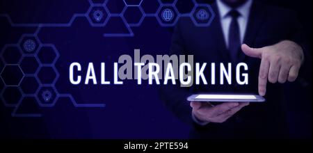Text showing inspiration Call Tracking. Business idea Organic search ...