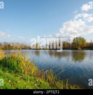 Lake in parga in Katowice in autumn Stock Photo - Alamy