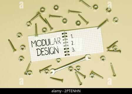 Handwriting text Modular Design, Internet Concept Using technology as a ...