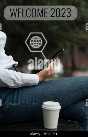 Handwriting text Welcome 2023, Conceptual photo New Year Celebration ...