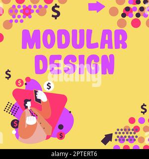Text caption presenting Modular Design, Business idea Using technology ...